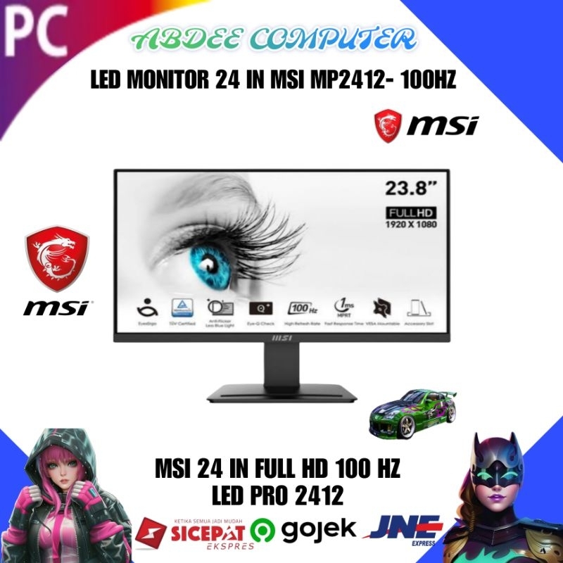 Jual MSI PRO MP2412 - Monitor Full HD 24" Inch 100hz | Shopee Indonesia