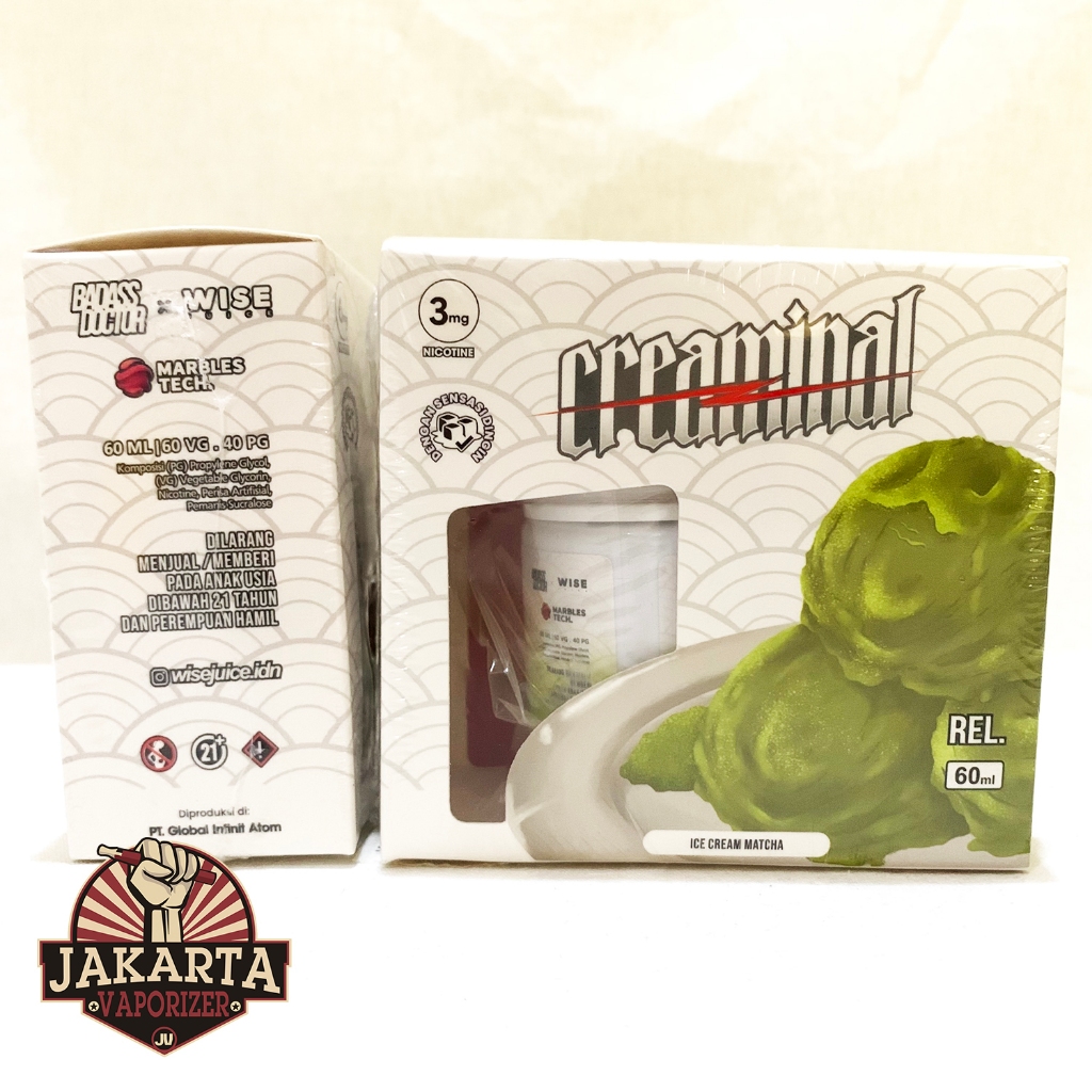 Jual CREAMINAL ICE CREAM MATCHA 60ML 3MG 6MG BY BADASS X UNWISE ...