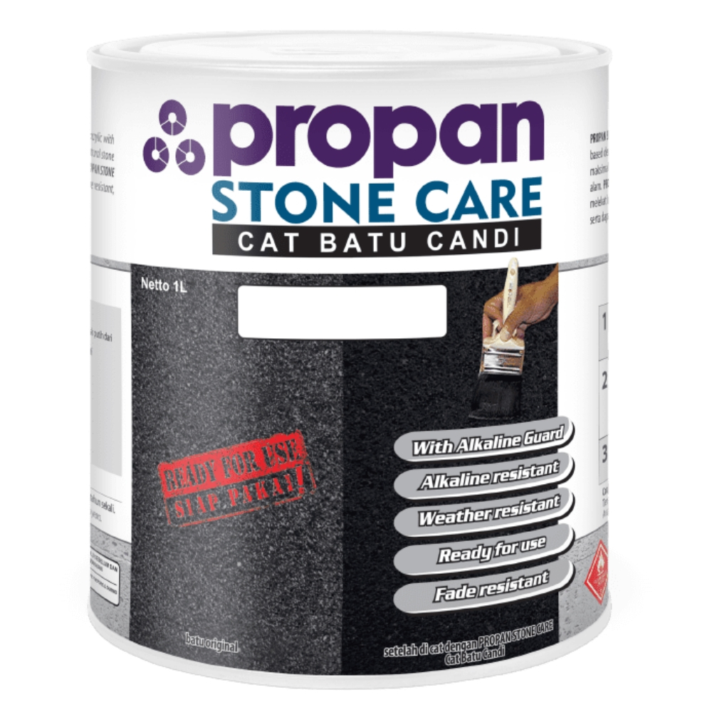 Jual PROPAN STONE CARE CAT BATU CANDI Coating Pelapis Batu Alam Hitam ...