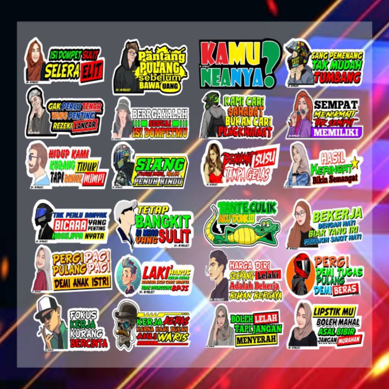 Jual STIKER PACK KATA KATA KEREN KEKINIAN, KATA KATA LUCU, MOTIVASI ...