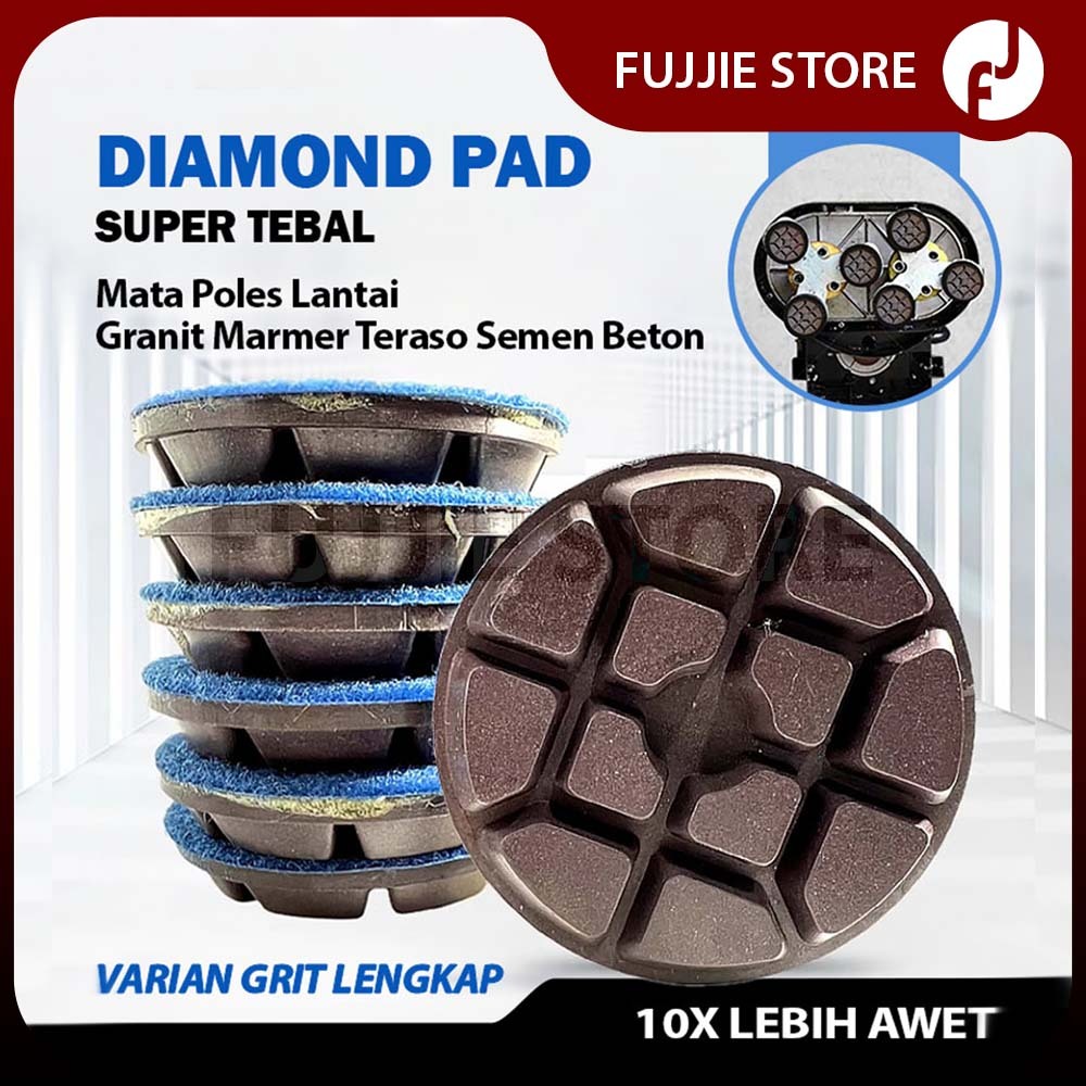 Jual 4" Diamond Pad Tebal Mata Poles Granit Marmer Teraso Stone Beton ...