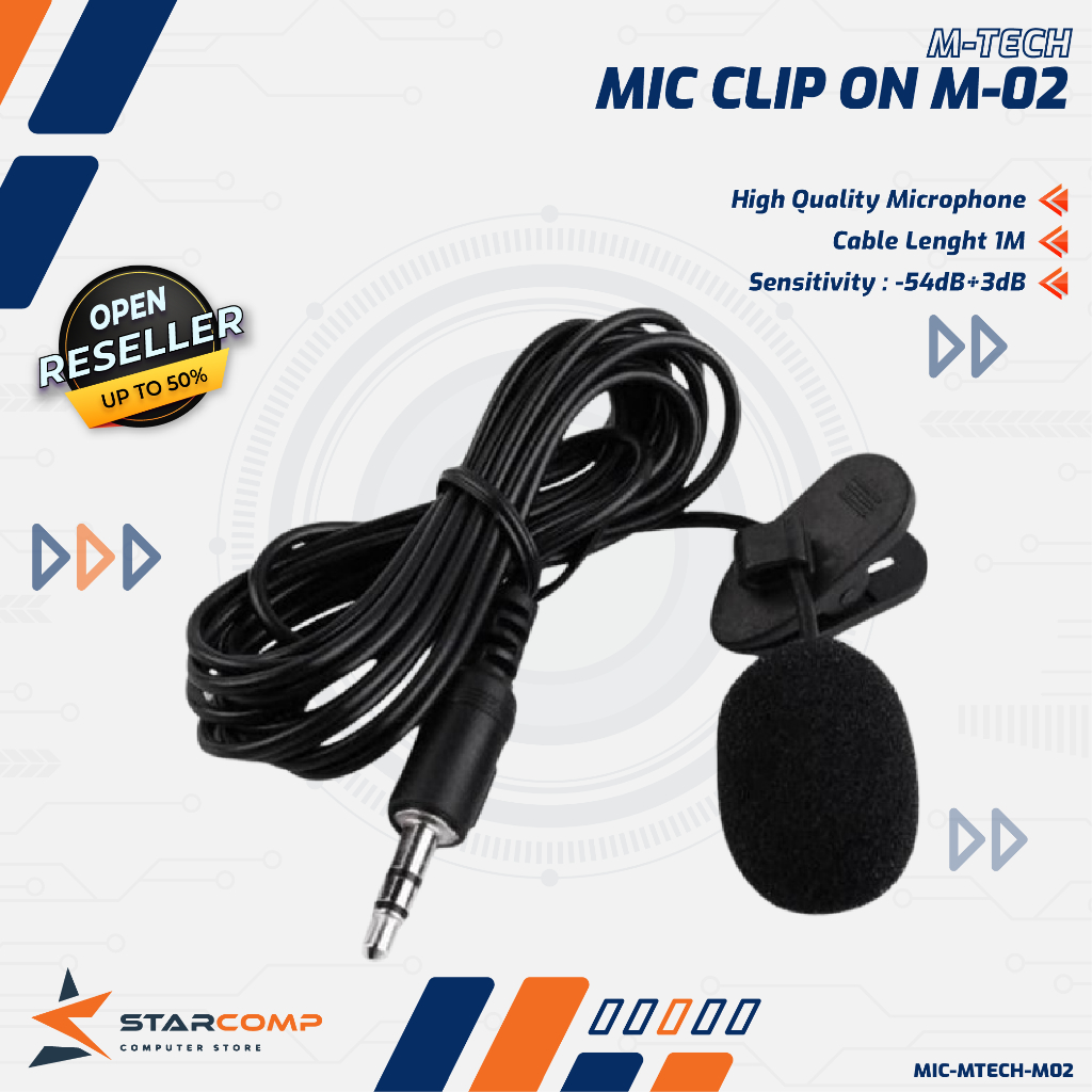 Jual M-Tech M-02 M02 Mic Clip On Microphone Jepit Jack 3.5MM | Shopee ...