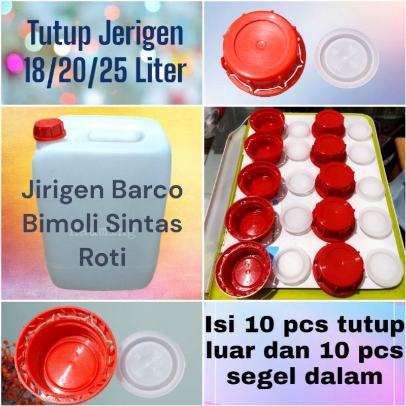 Jual Tutup jerigen 20 liter warna merah dan segel putih. khusus ...