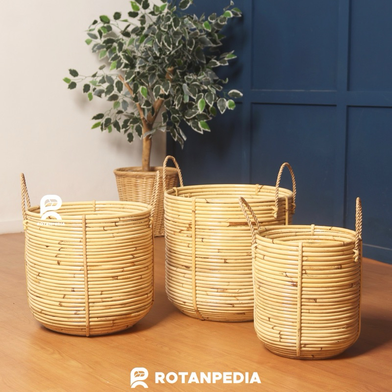 Jual Keranjang Rotan Serbaguna Natural Minimalis | Laundry Bag Rotan ...