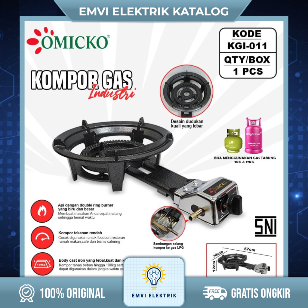Jual OMICKO Kompor Gas KG-011 INDUSTRI | Shopee Indonesia