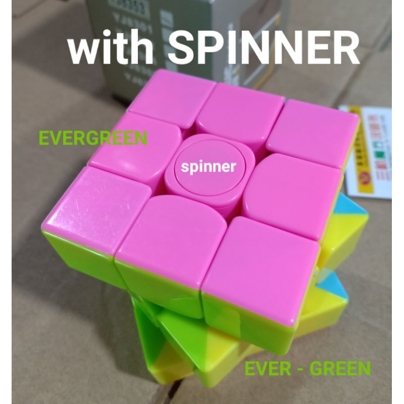Jual Yongjun 2in1 Magic Cube 3x3 with 6 Bearing Spinner in Center Piece (Spinner Cubes) Rotation ...