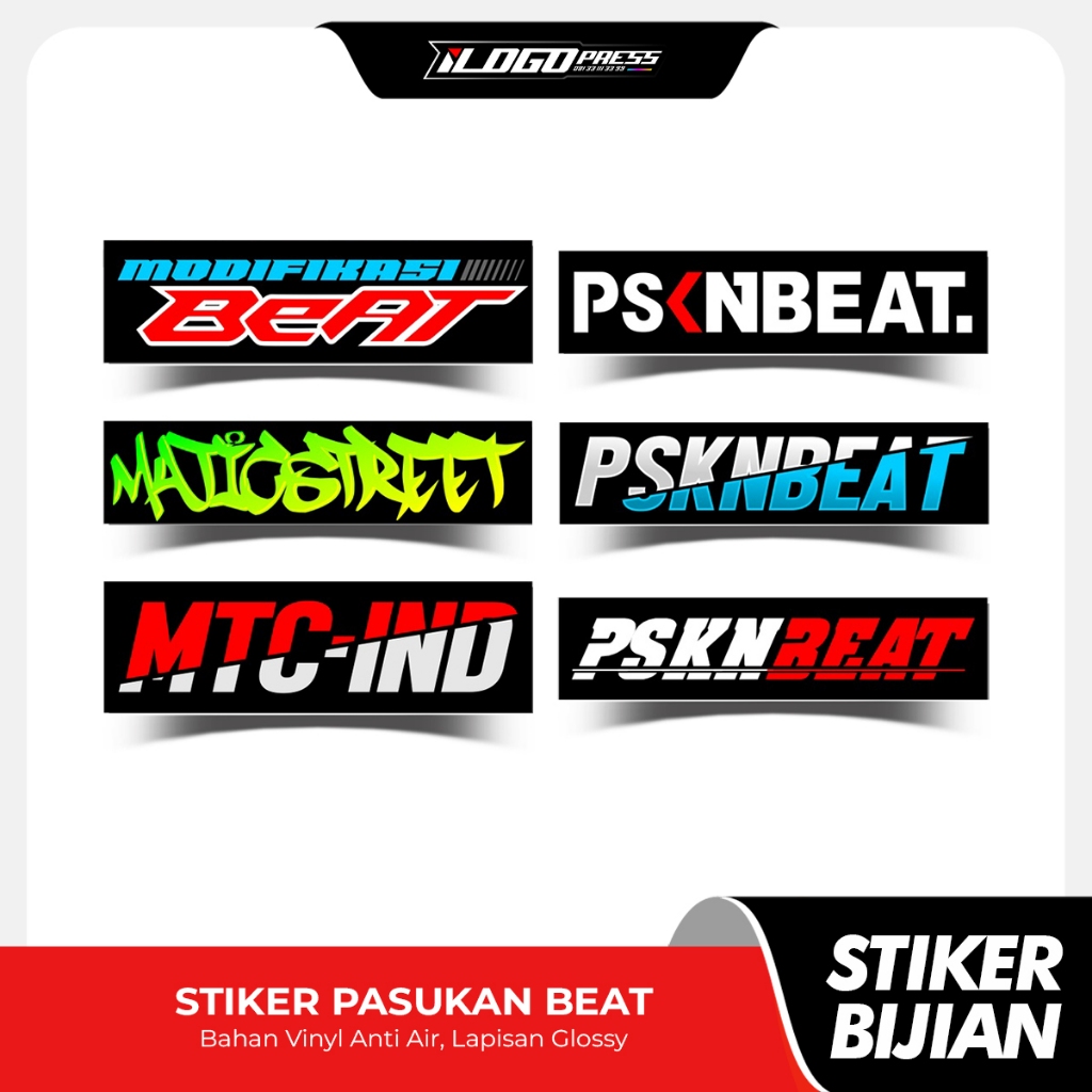 Jual Stiker Pasukan BEAT Matic Bahan Vinyl Premium Anti Air Glossy ...