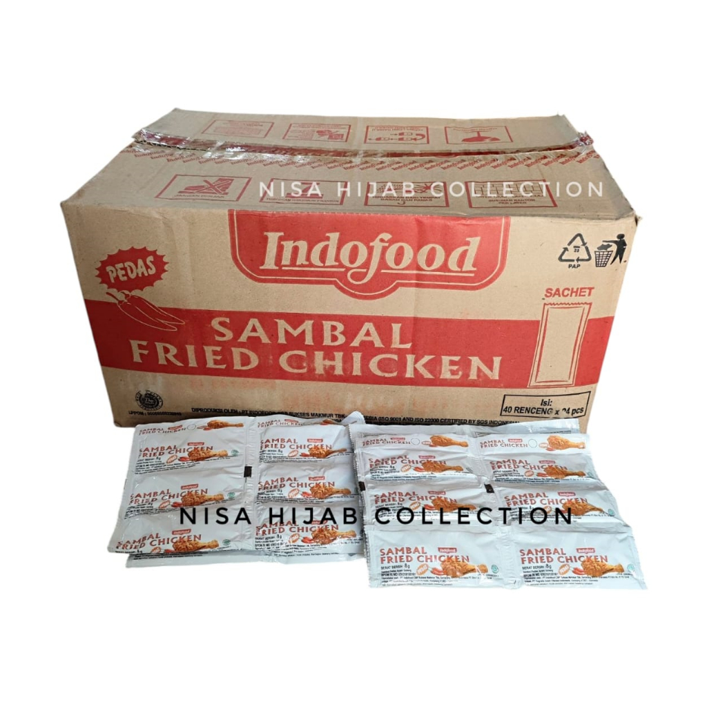 Jual [Karton] isi 40x24sachet Indofood Sambal Fried Chicken Saos Sambal ...