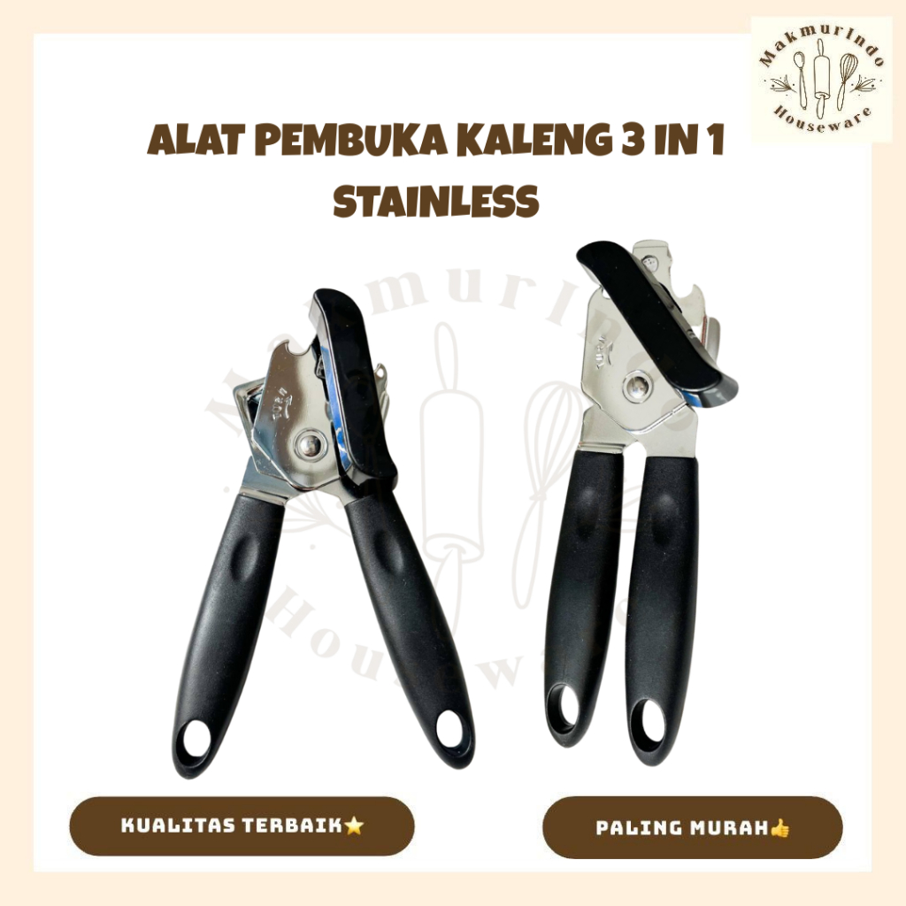 Jual Alat Pembuka Kaleng 3 in 1 Stainless Premium Bukaan Kaleng Tutup ...