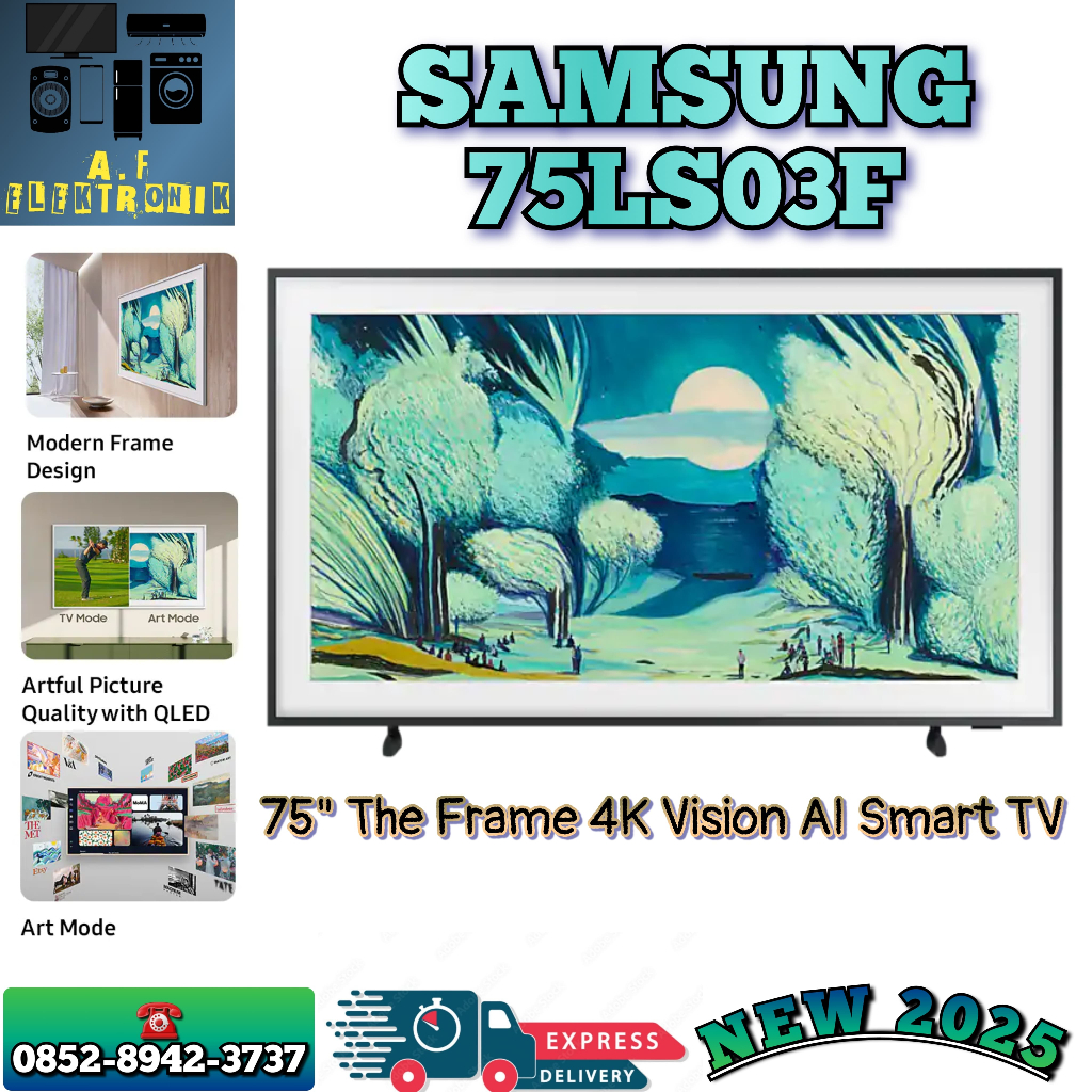 Jual Smart TV Samsung 75LS03F QLED 4K The Frame Vision AI Frame Design 75 Inch / QA75LS03FAKXXD ...