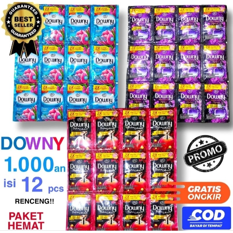 Jual Downy Pewangi dan Pelembut Pakaian 1000 kemasan sachet 2 renceng ...