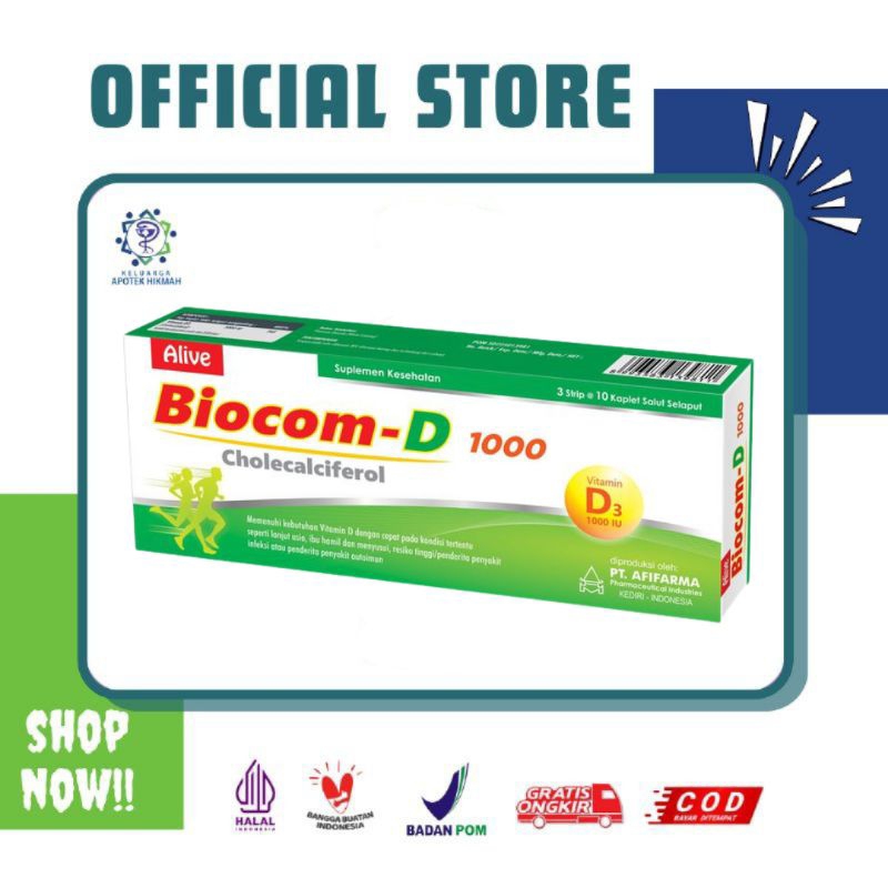 Jual Biocom D 1000 tablet suplemen multivitamin kesehatan daya tahan ...