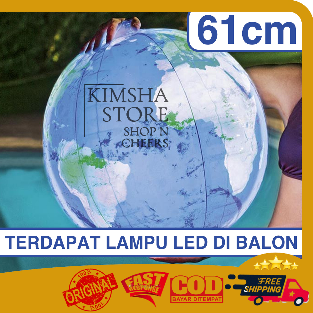 Jual Bestway Earth Explorer Glow Ball 61cm Bola Dunia Permainan Bola ...