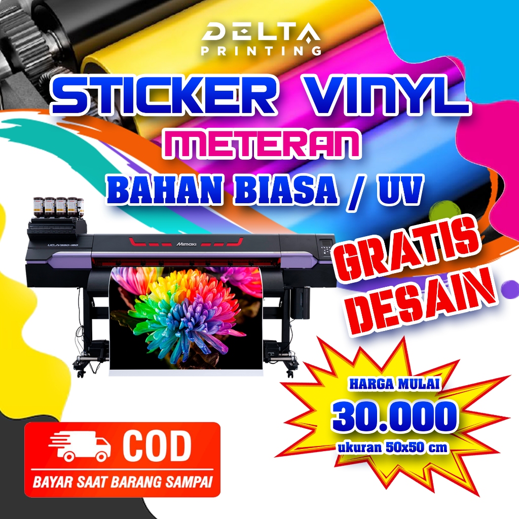 Jual Sticker Meteran (Cetak Vinyl Biasa / Cetak UV) | Shopee Indonesia
