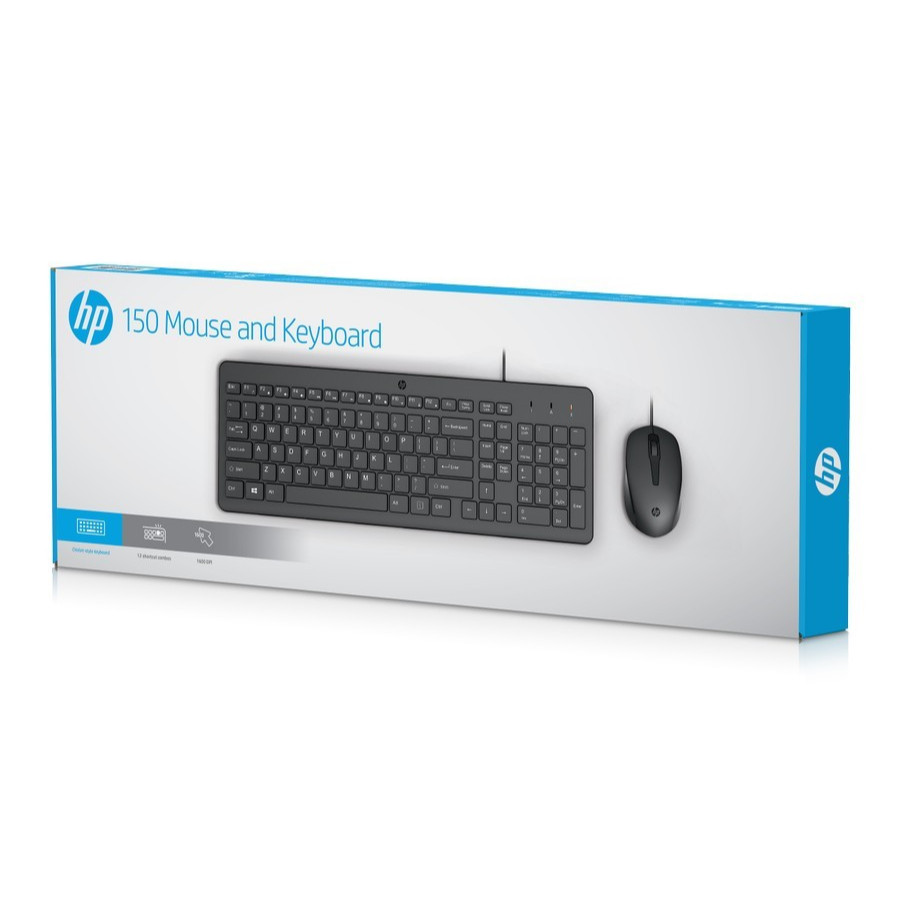 Jual Keyboard and Mouse Combo HP 150 Wired original | Shopee Indonesia