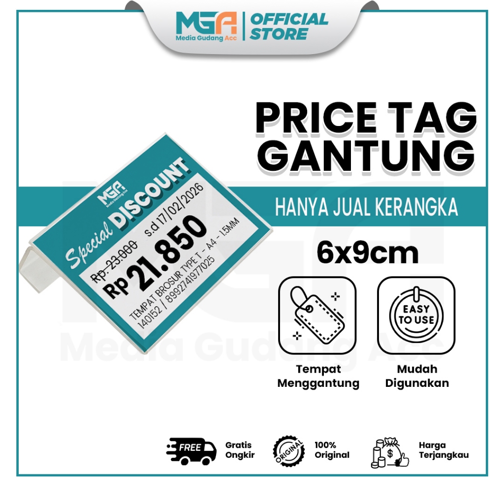 Jual Price Tag Gantung / Tag Harga Display Akrilik / Label Harga ...