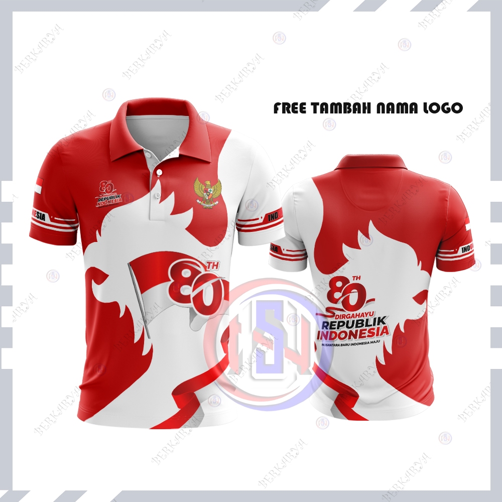 Jual Baju Jersey 17 Agustus HUT RI Ke 80 Kaos Polo Baju Panitia Agustusan Kaos Merah Putih 17 ...