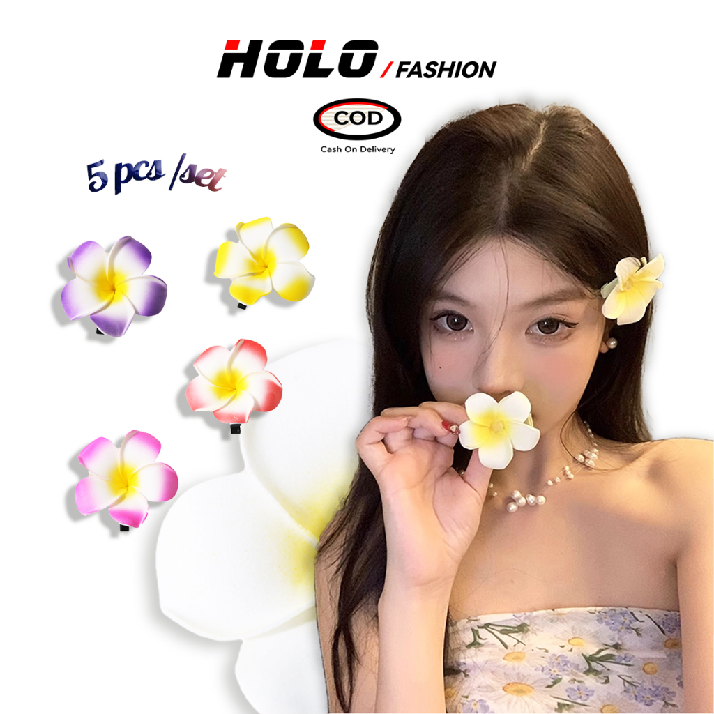 Jual HOLO Jepitan Bunga Kemboja Jedai Rambut Korea 1 Set Hair Clip ...