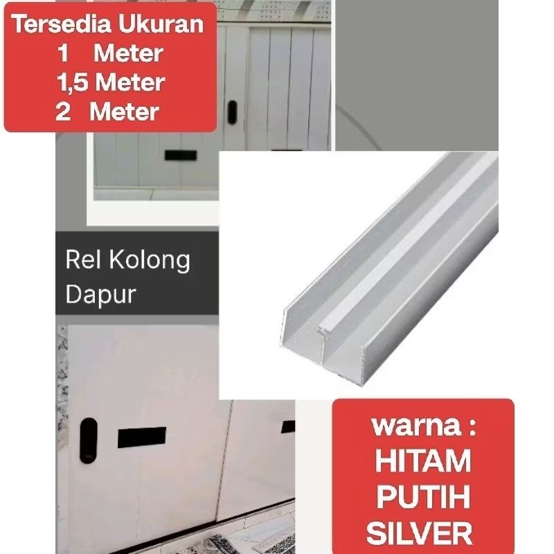 Jual PUTIH List Aluminium 2 Jalur Rell rel Kolong Dapur / etalase ...
