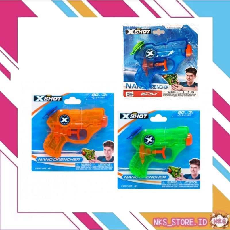Jual Zuru X-SHOT Nano Drencher Water Gun Mainan Pistol Air Anak ...
