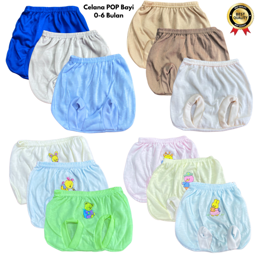 Jual 12 PCS / 1 LUSIN Celana Pop Bayi Polos Bordir Celana Kaca Mata Polos Bordir Halus Celana ...