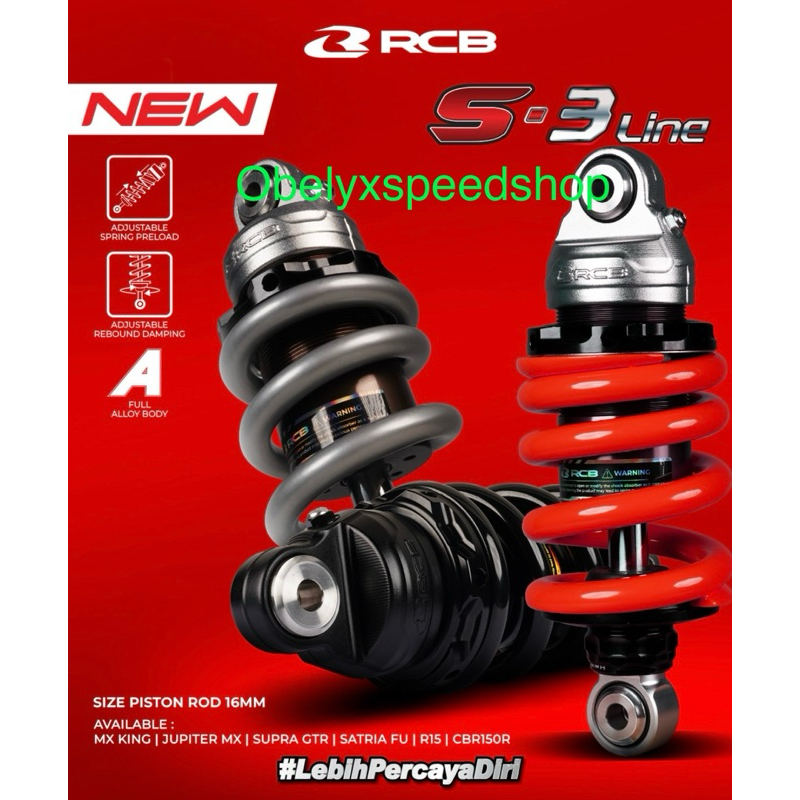 Jual Monoshock Shockbreaker Belakang RCB S3 Line Click Rebound Honda Sonic 150 R/ Supra GTR ...