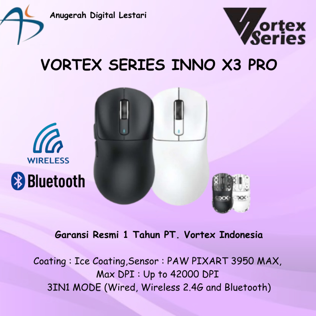 Jual Mouse Vortex INNO X3 PRO Vortexseries 8K Ultra Lightweight Wireless Gaming Mouse | Shopee ...