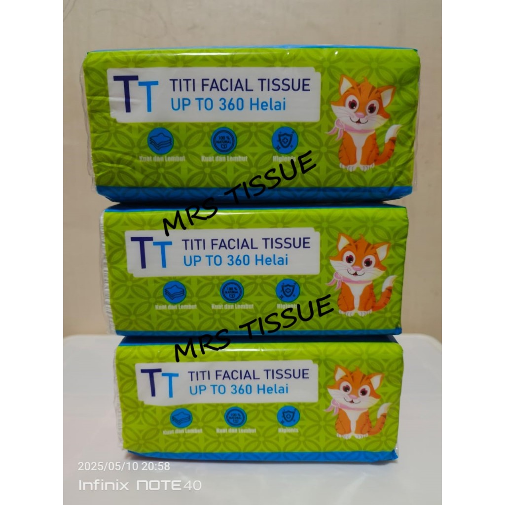 Jual (3 Pack) Tisue Murah Titi Facial Tissue [260 Helai / 2 Ply ...