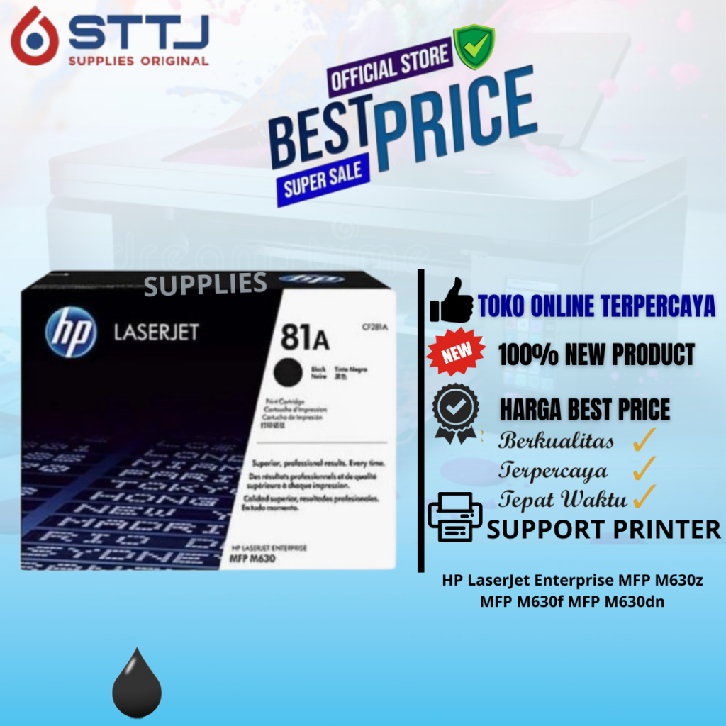 Jual Toner HP 81A Black Original Cartridge (CF281A) For Printer LaserJet Enterprise MFP M630z ...