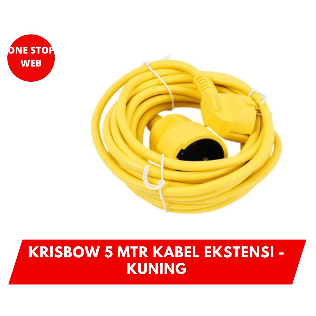 Jual Krisbow 5 Mtr Kabel Ekstensi Kuning Extention Cable Kabel Colokan ...