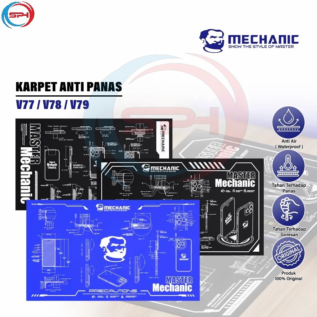 Jual MECHANIC KARET ANTIPANAS / KARPET SERVICE V77 V78 600*350*1.8MM ...