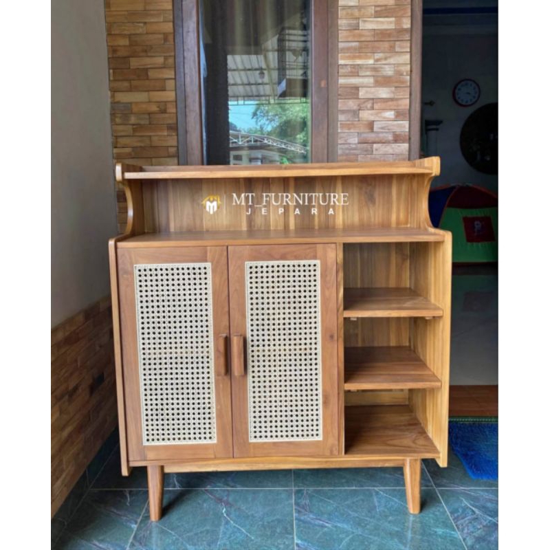 Jual Rak Sepatu Rotan Retro Kayu Jati Jepara | Shopee Indonesia