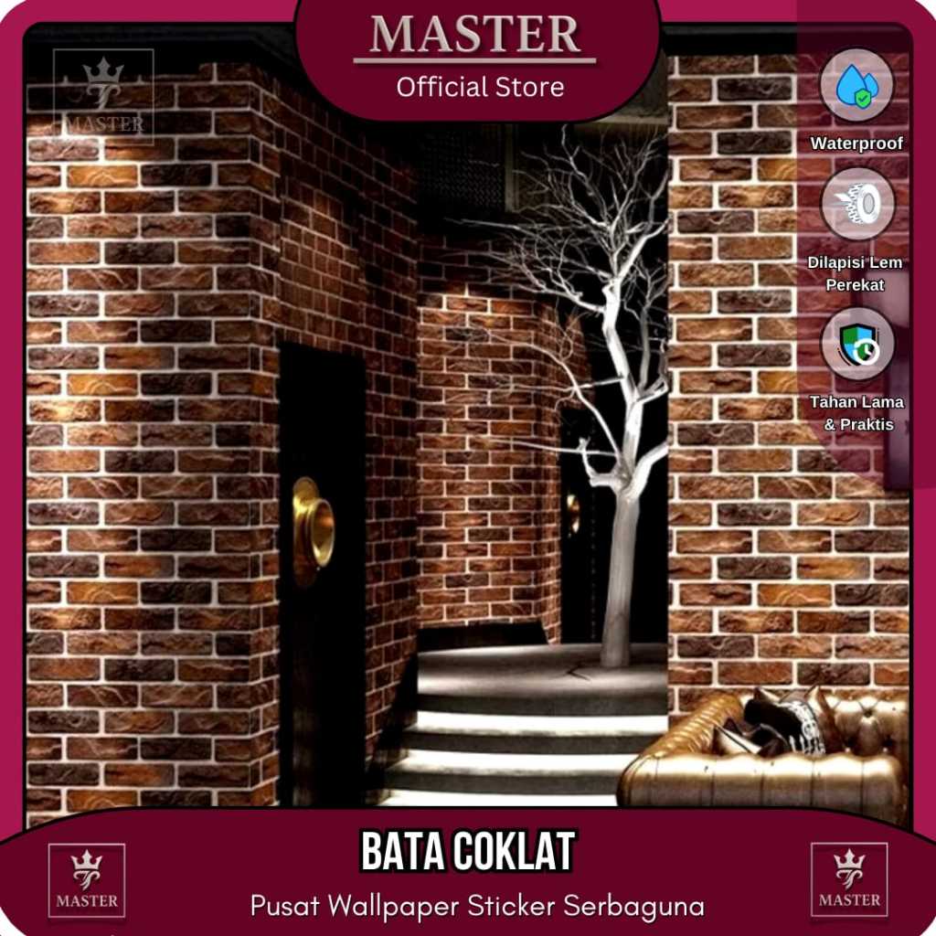 Jual [PROMO EXCLUSIVE] Wallpaper Sticker Dinding Motif Bata Bahan ...