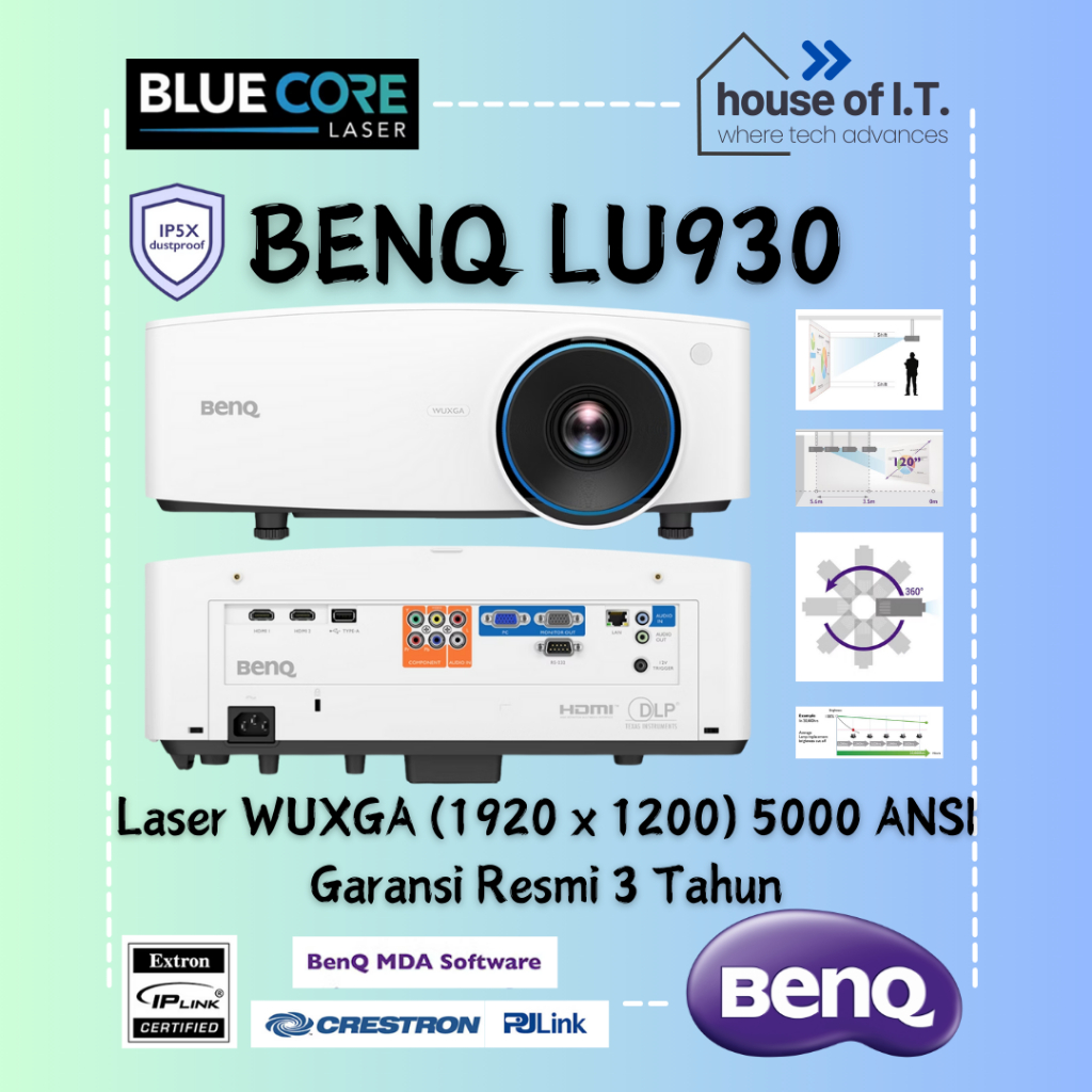 Jual Projector BENQ LU930 Laser WUXGA 5000 ANSI Lumens - Conference ...