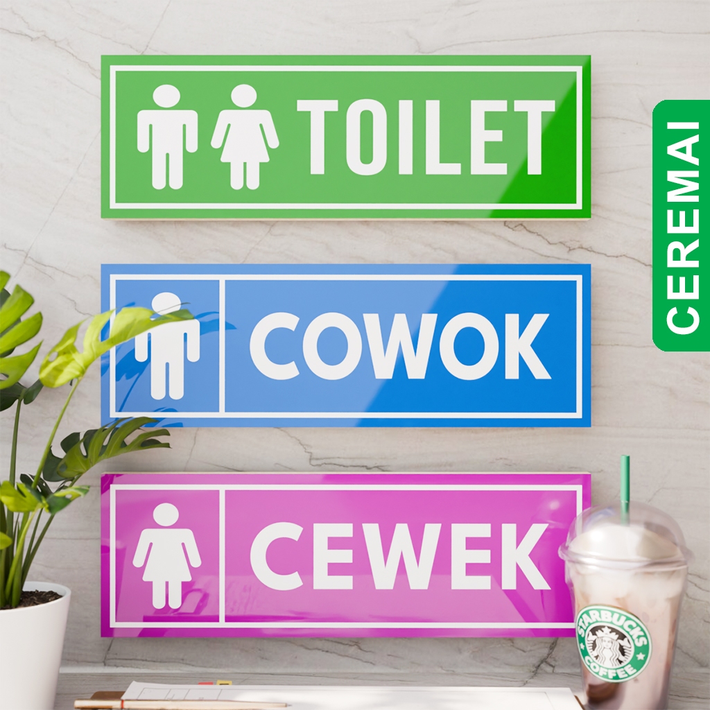 Jual PAPAN TULISAN TOILET PRIA WANITA COWOK CEWEK SISWA SISWI SIGN WC ...