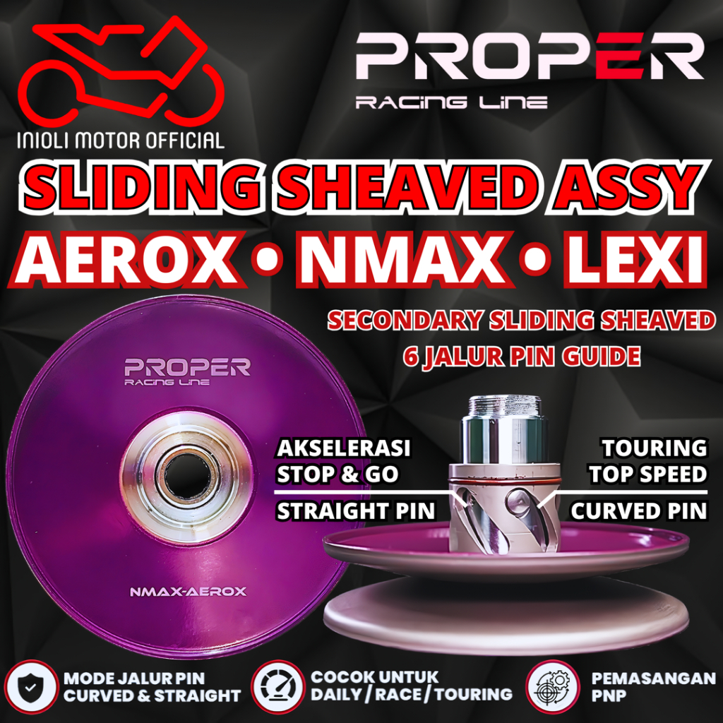 Jual SECONDARY SLIDING SHEAVE PROPER RACING LINE AEROX 155 OLD NMAX 155 ...