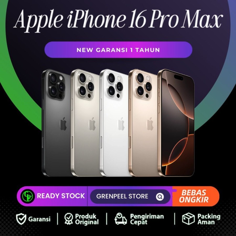 Jual iPhone 16 Pro Max 256GB 512GB 1TB 16 ProMax Dessert Natural White ...