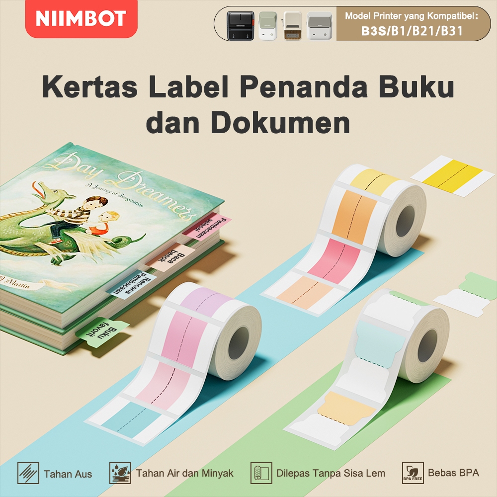 Jual NIIMBOT B21/B1/B3S Stiker Label Indeks, Catatan Tempel, Stiker ...