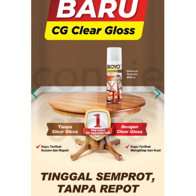 Jual BOYO Politur Spray 400cc CLEAR GLOSS Pylox politur semprot Pilok ...