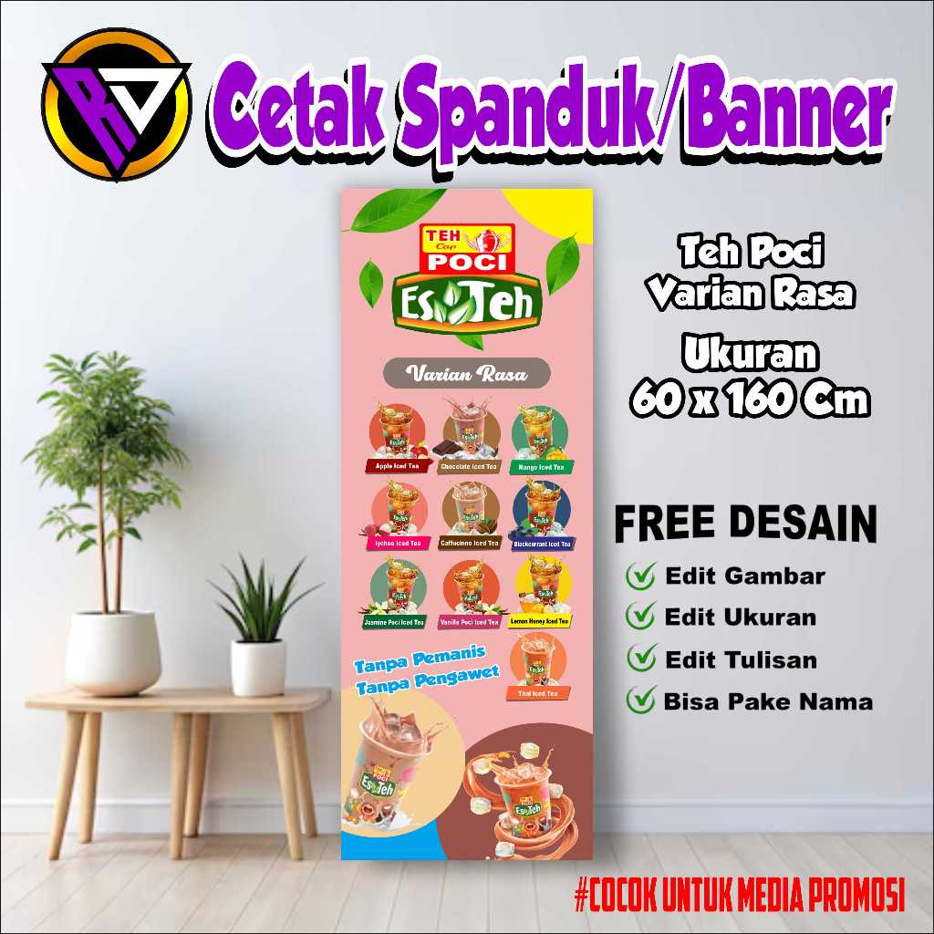 Jual SPANDUK BANNER TEH POCI VARIAN RASA | Shopee Indonesia