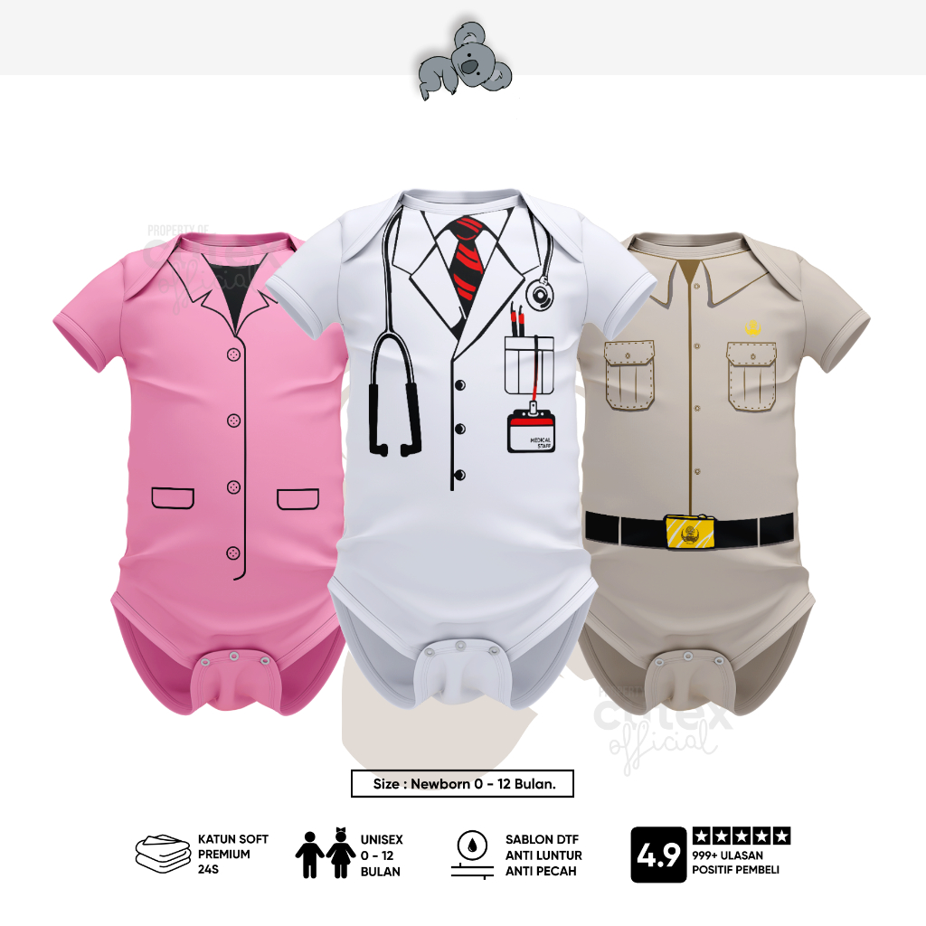 Jual CUTEX Baju Bayi Jumpsuit Seragam Kerja Dokter Pembalap Pilot ...