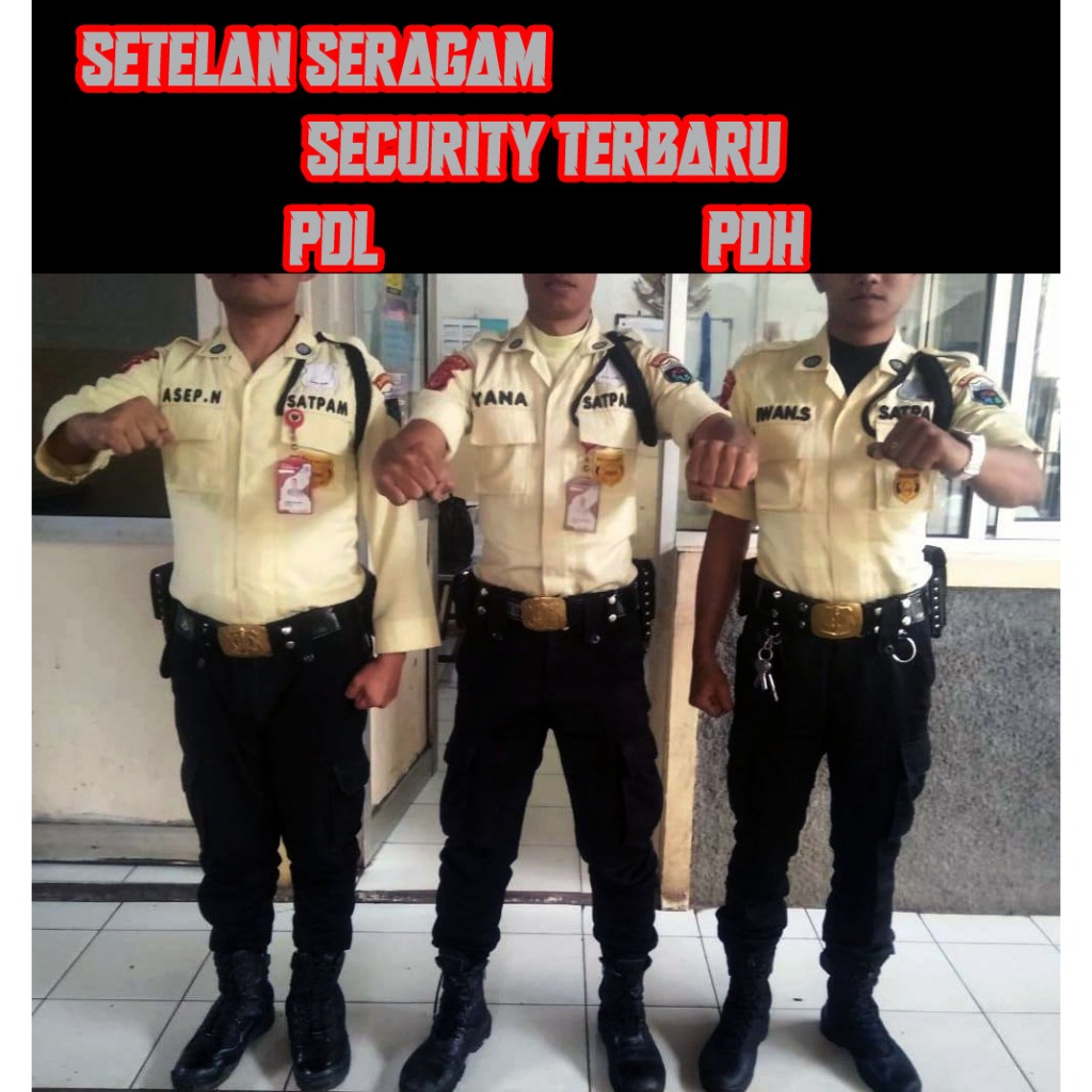 Jual Seragam Satpam Krem Setelan PDH PDLSecurity Cream Pakaian Dinas Coklat Krem Lengan Panjang ...