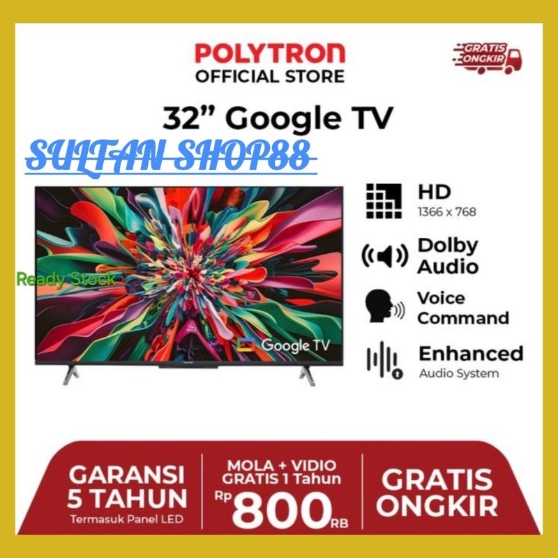 Jual POLYTRON GOOGLE TV PLD32RG9059 32 INCH BEZELLES DESIGN I POLYTRON ...
