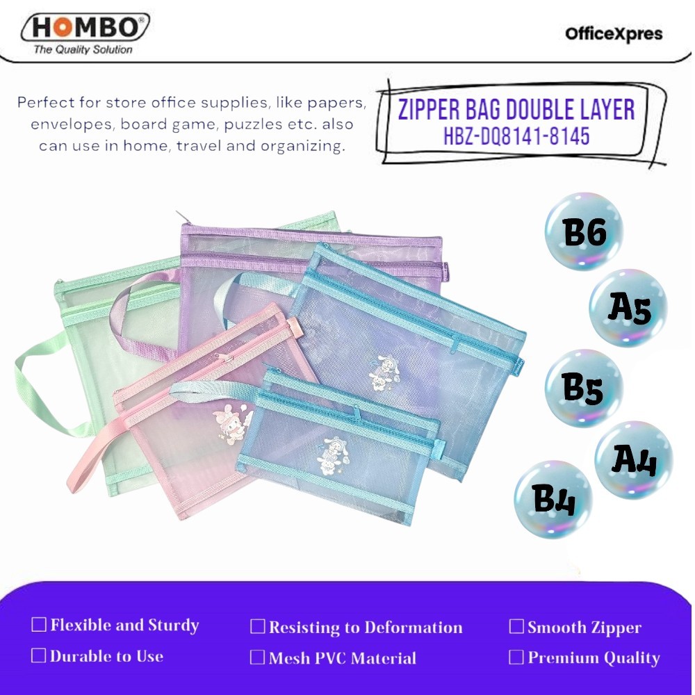 Jual Double Layer Map Zipper Sleting Jaring / Ziper Bag Nylon Mesh ...