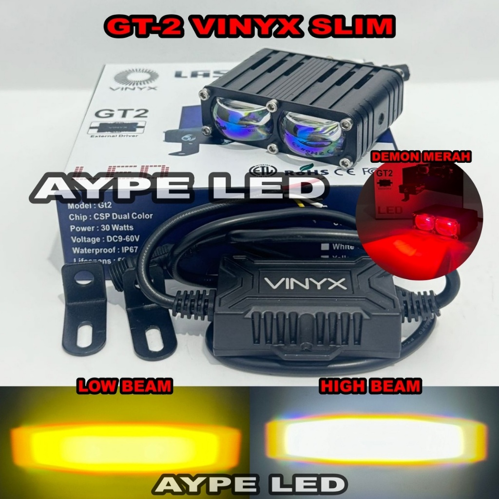 Jual Lampu Tembak GT-2 Vinyx Slim 2 Mata Bluelens 2 Warna 30 WATT Laser ...