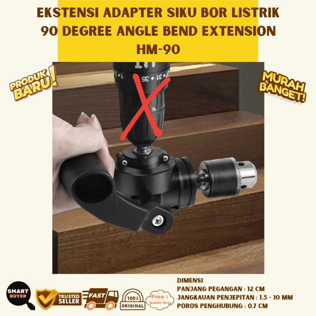 Jual Ekstensi Adapter Siku Bor Listrik 90 Degree Angle Bend Extension HM-90 Akses Sudut Sempit ...