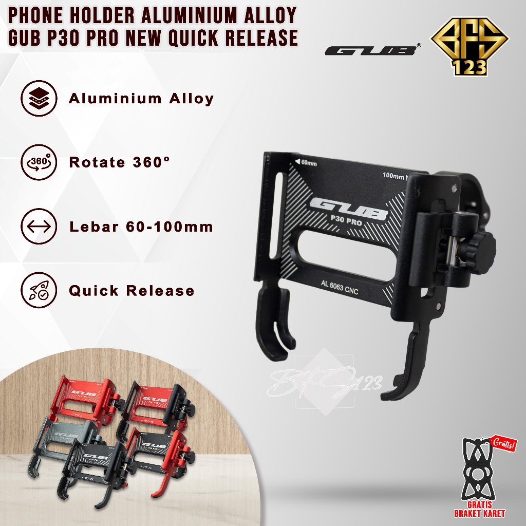 Jual GUB P30 PRO NEW Quick Release Phone Holder HP Dudukan Ponsel Motor Sepeda Aluminium Aloy ...