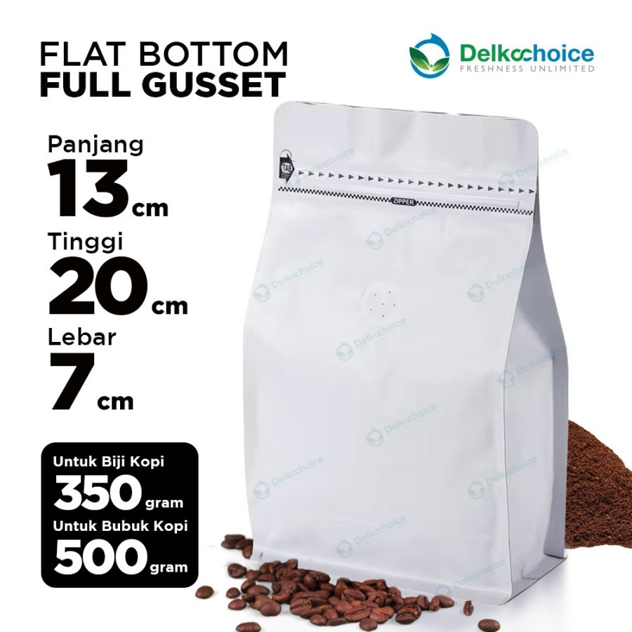 Jual Kemasan Kopi Standing Pouch Flat Bottom Valve Bungkus Kopi Bubuk ...