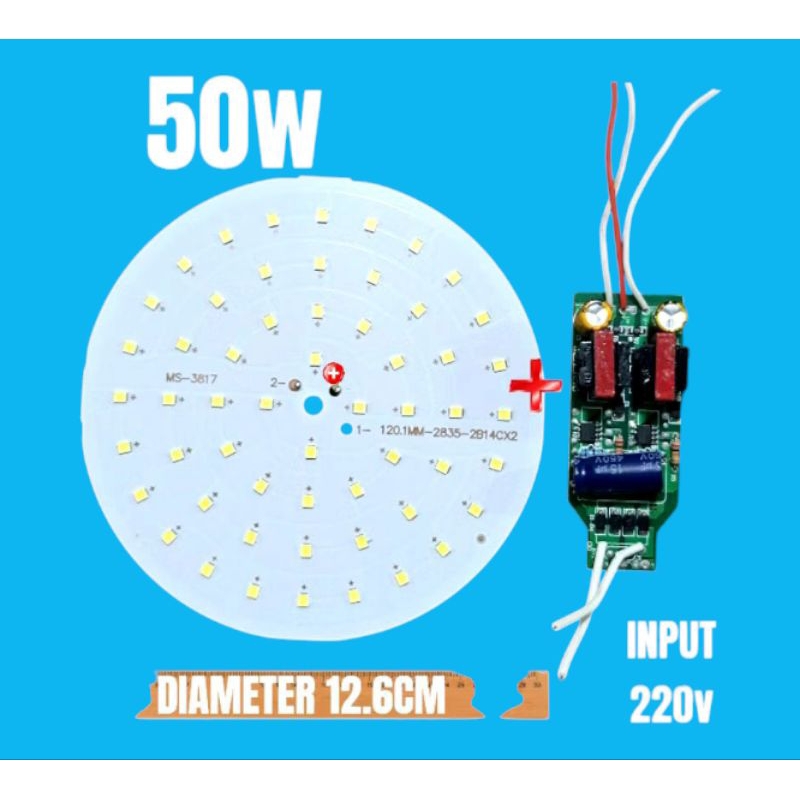 Jual PCB LED PLUS DRIVER 50WAT (BULAT) | Shopee Indonesia