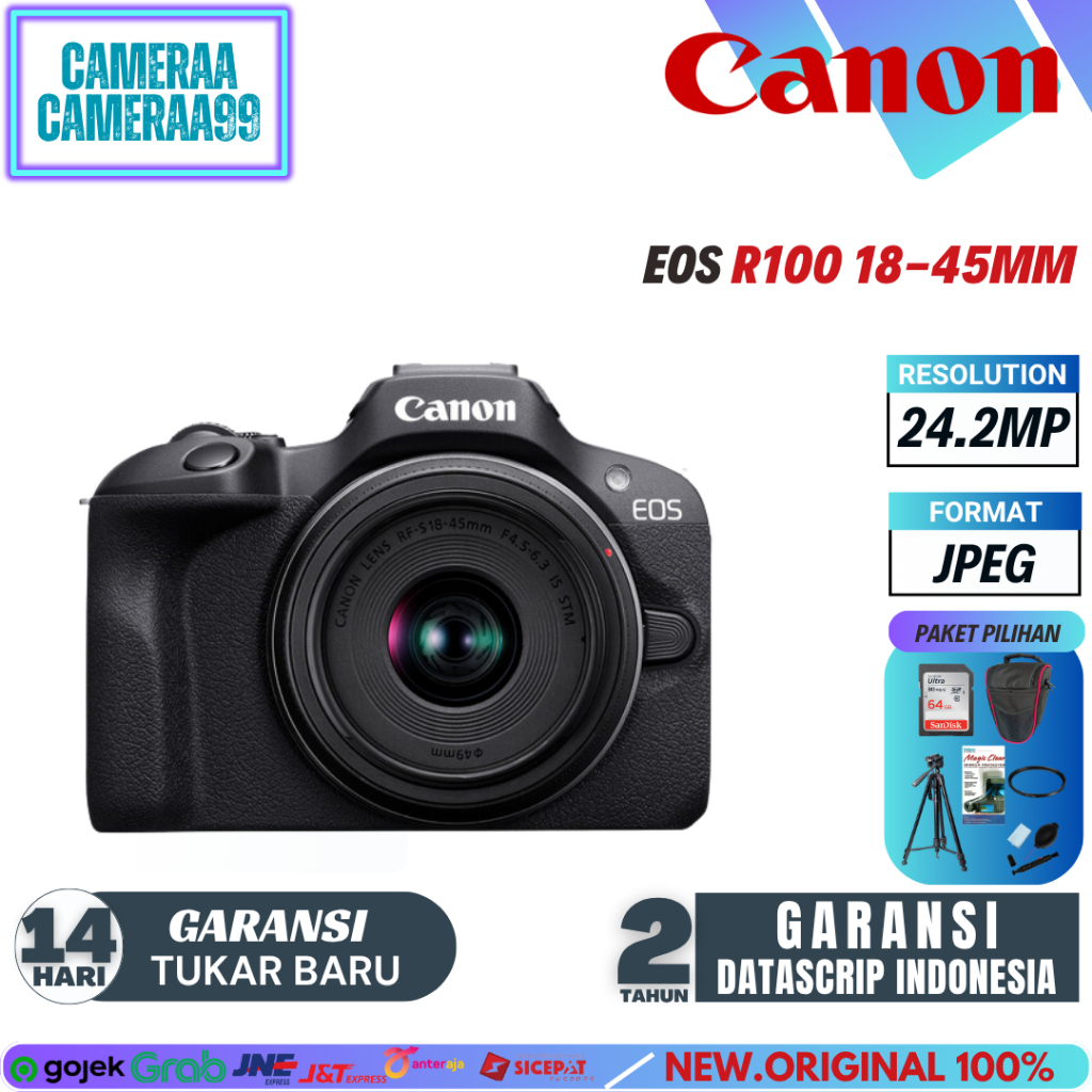 Jual Canon EOS R100 / R 100 Kit 18-45mm Mirrorless Camera | Shopee ...